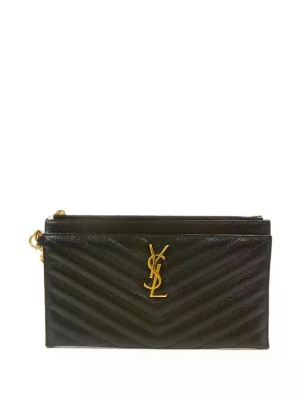 Saint Laurent Cassandre Matelassé Pouch - Black