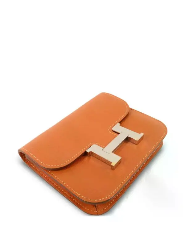 Hermès Constance Slim Bifold Leather Wallet - Orange
