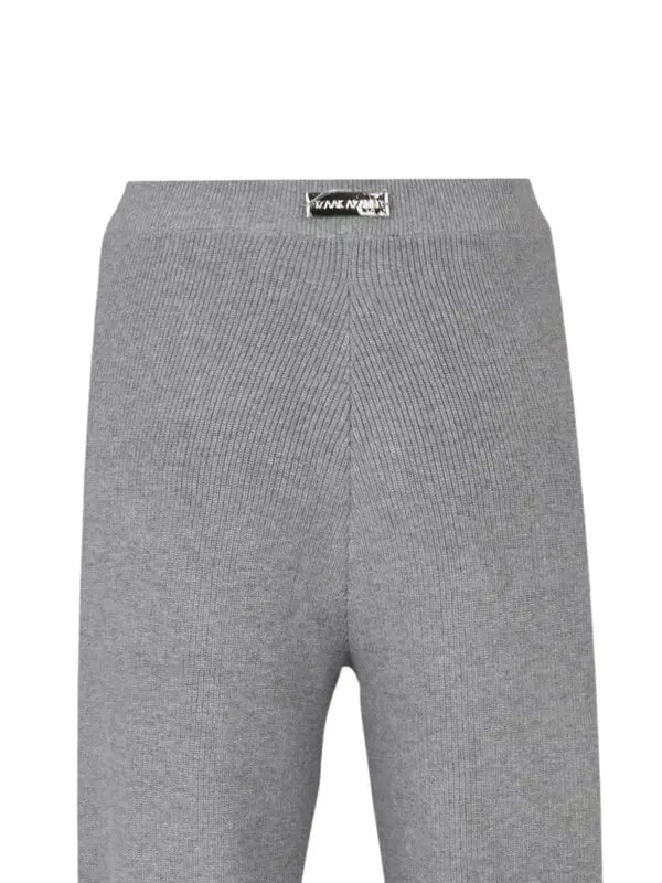 IZAAK AZANEI Ribbed-knit Straight-leg Trousers