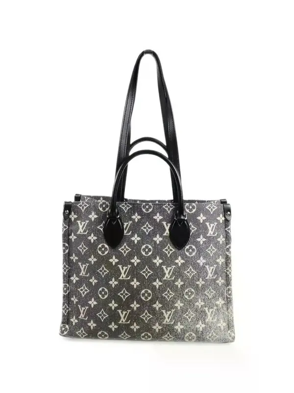 LOUIS VUITTON Mm On The Go Jaguar Denim Tote Bag - Grey