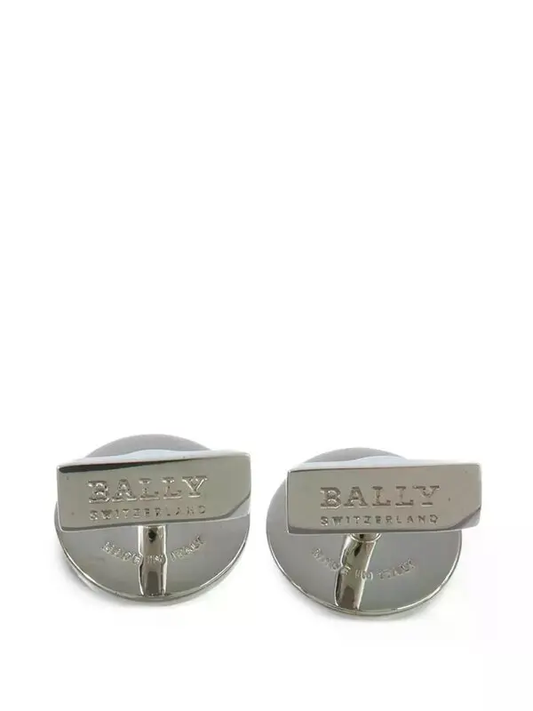 Bally Striped Round Cuff Links