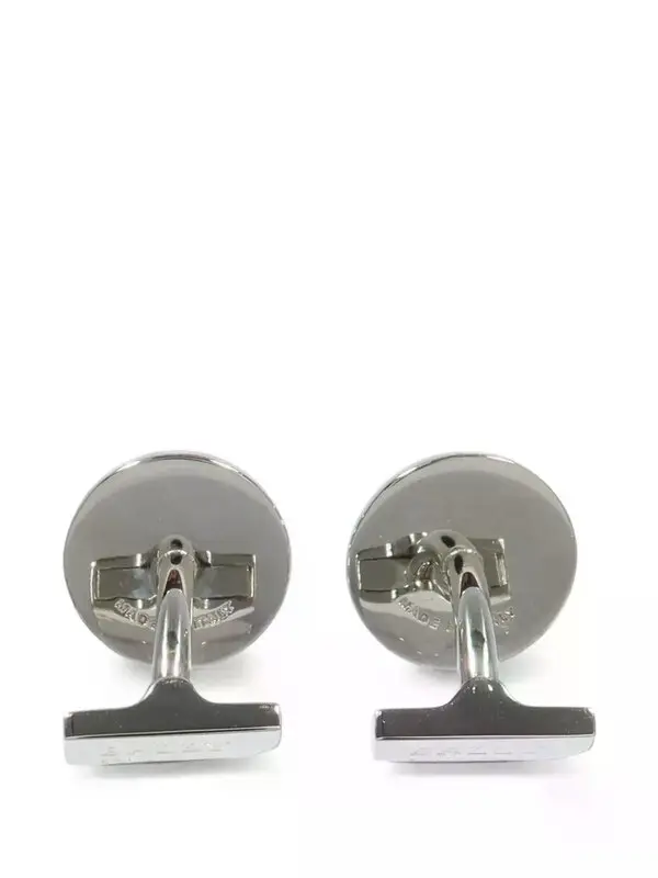 Bally Striped Round Cuff Links