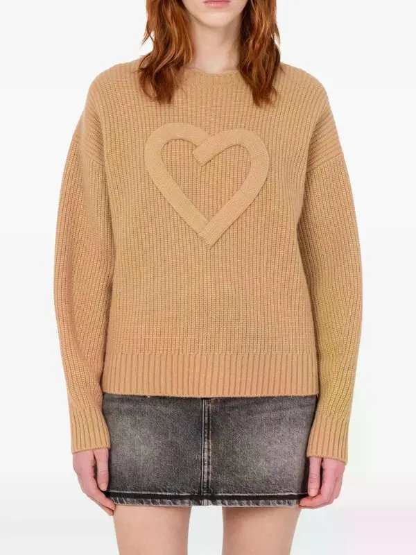 Moschino Heart-motif Ribbed-knit Wool Sweater