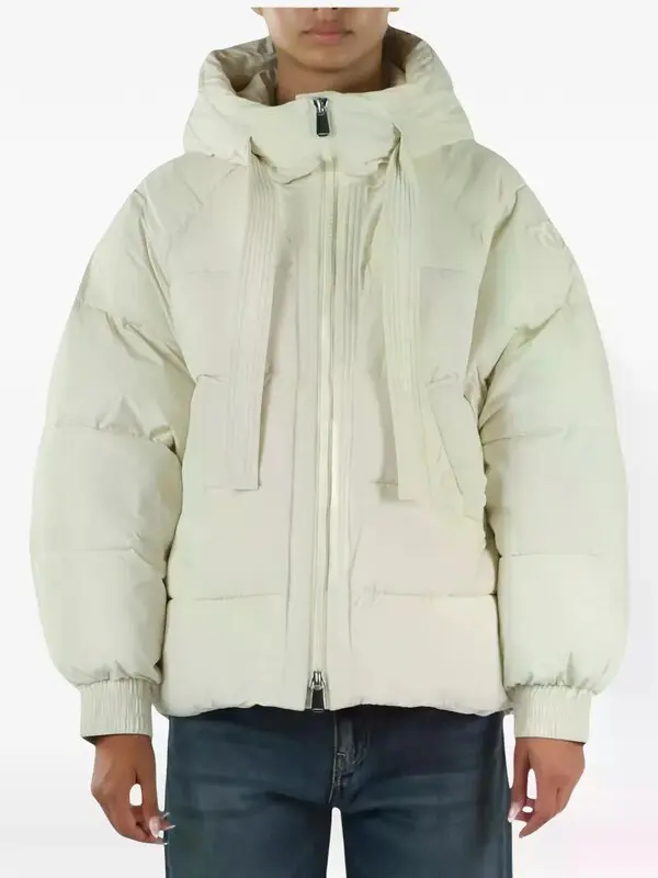 Pinko Hooded Quilted Jacket - Neutrals