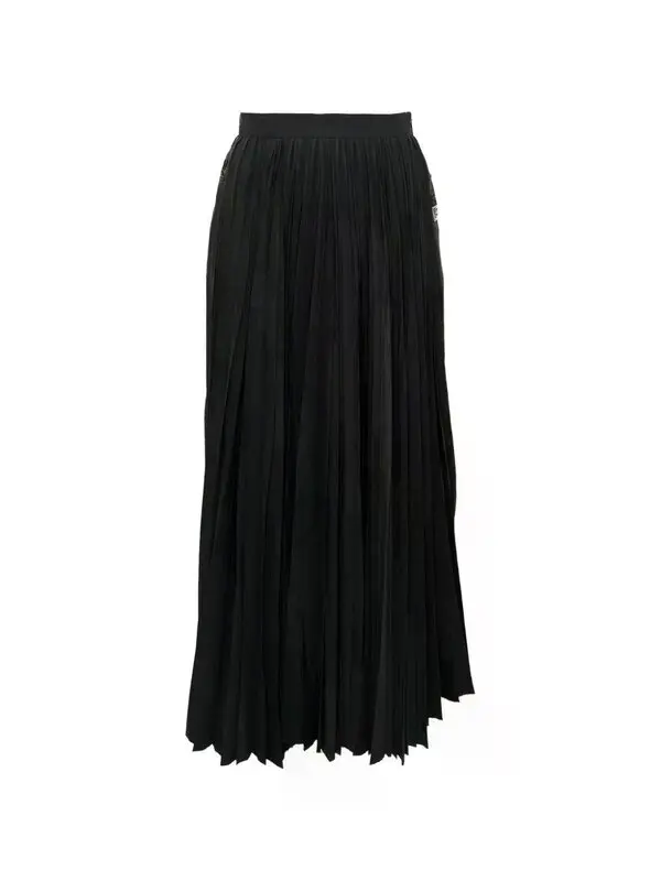 Mihara Yasuhiro Pleated Panel Frayed Maxi Skirt