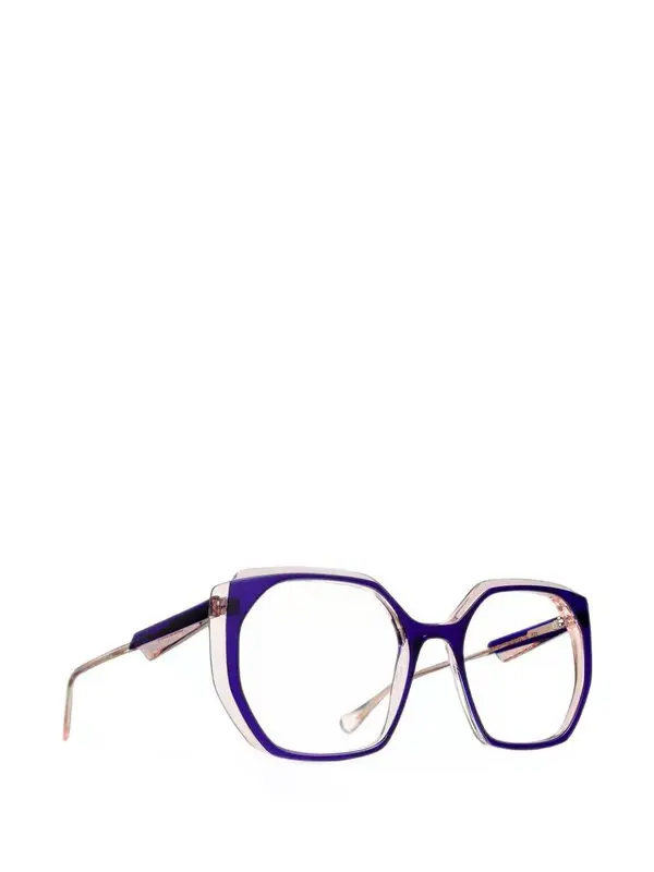 CAROLINE ABRAM Payton Geometric-frame Glasses - Blue