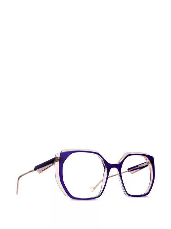 CAROLINE ABRAM Payton Geometric-frame Glasses - Blue