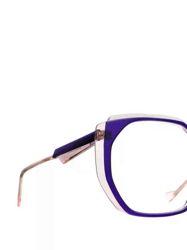 CAROLINE ABRAM Payton Geometric-frame Glasses - Blue