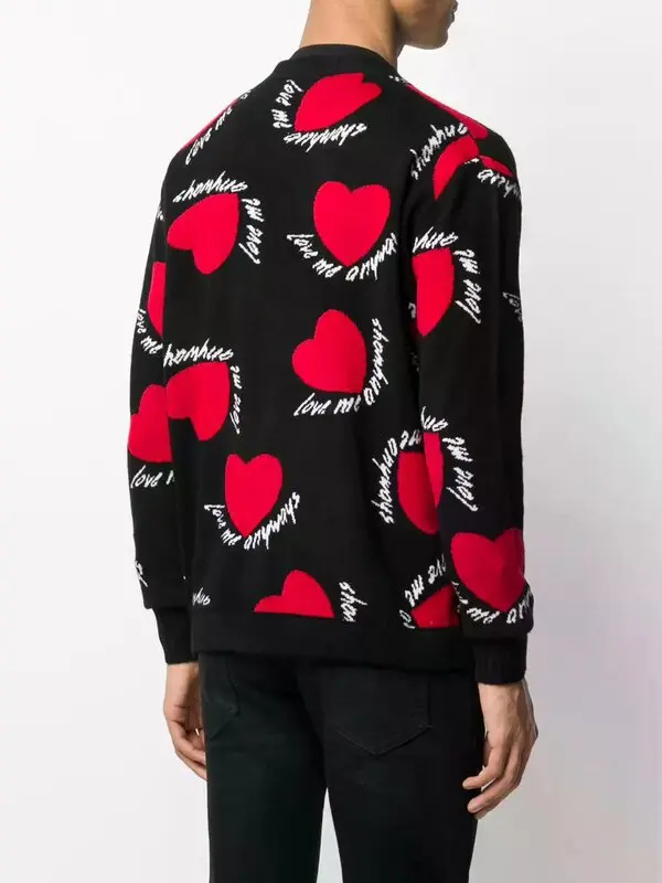 Amiri Hearts Intarsia Cardigan