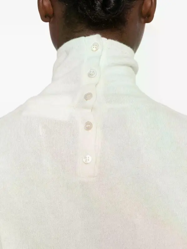 Erika Cavallini Boris Button-back Roll-neck Sweater - Neutrals