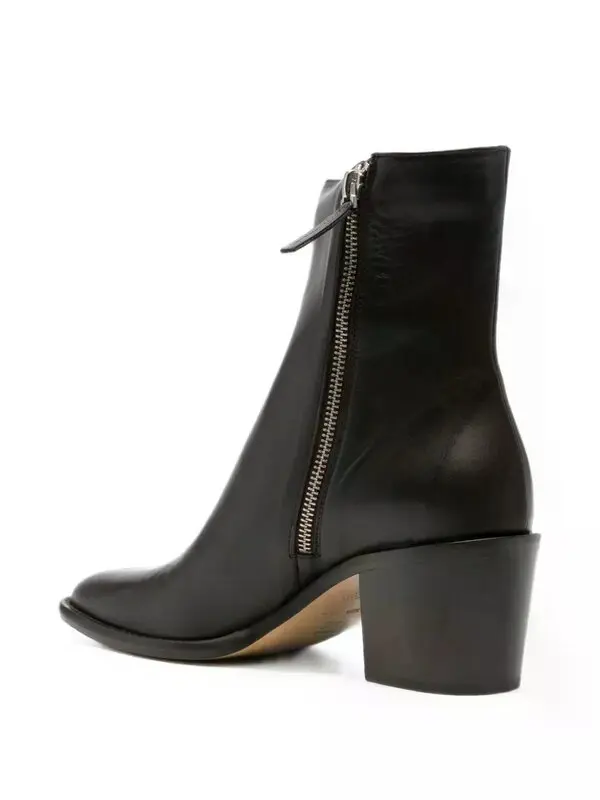 POMME D´OR Block-heel Leather Ankle Boots