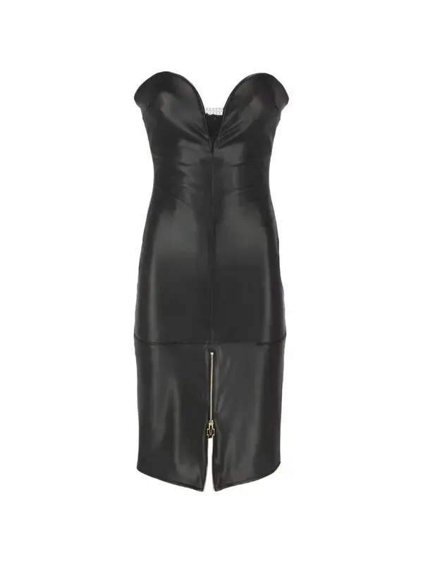Elisabetta Franchi Faux-leather Strapless Dress
