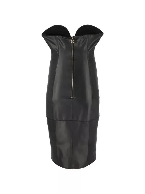 Elisabetta Franchi Faux-leather Strapless Dress