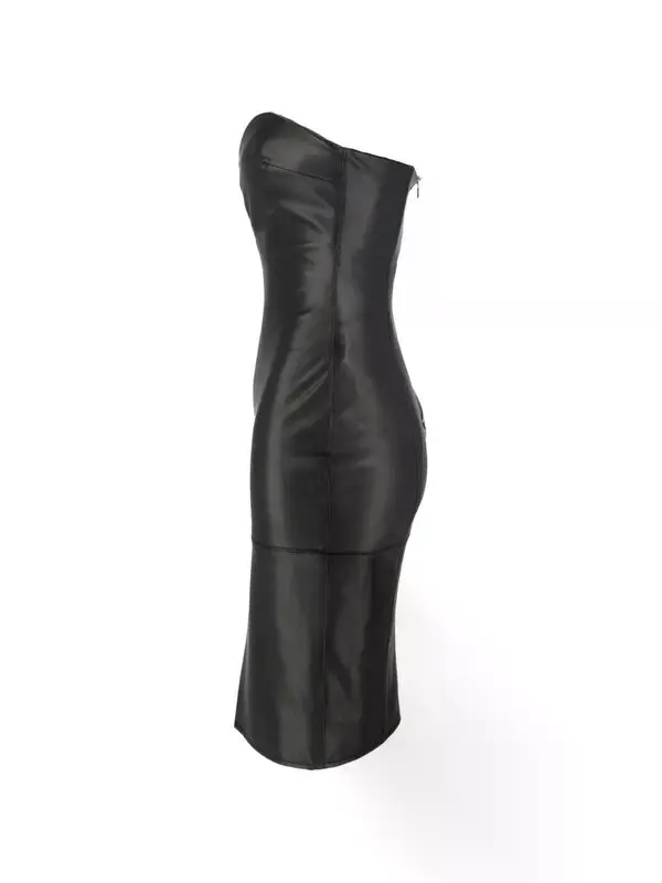 Elisabetta Franchi Faux-leather Strapless Dress