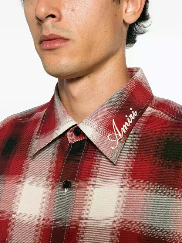 Amiri Logo-embroidered Checked Shirt