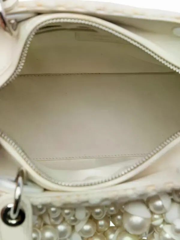 Dior 2012 Medium Tweed Pearl Lady Satchel