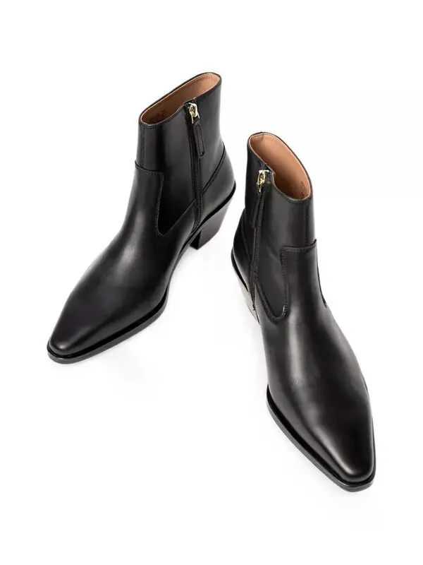 BOSS Pointed-toe Leather Ankle Boots