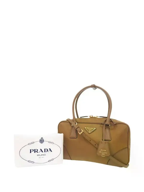 Prada 2013-2026 Medium Saffiano Trimmed Re Nylon Re Edition 1978 Satchel - Brown