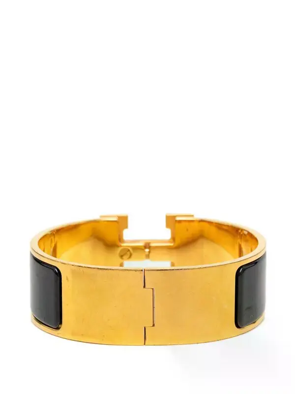 Hermès 2000-2026 Wide Enamel Clic Clac H Bracelet Pm Costume Bracelet - Black