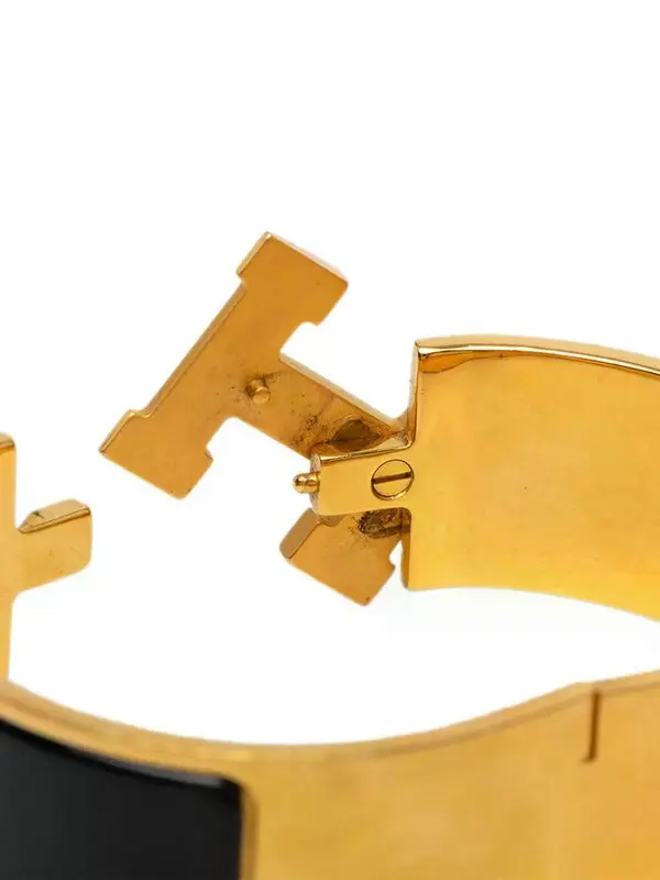Hermès 2000-2026 Wide Enamel Clic Clac H Bracelet Pm Costume Bracelet - Black