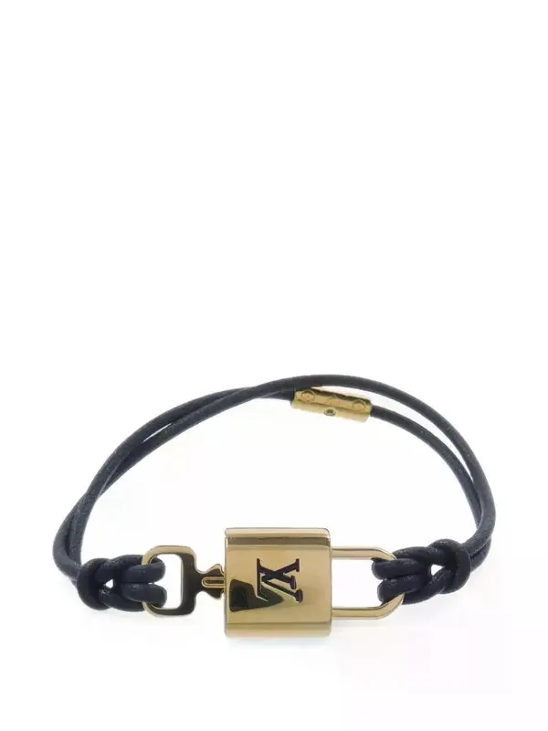 LOUIS VUITTON Padlock Leather Bracelet - Gold