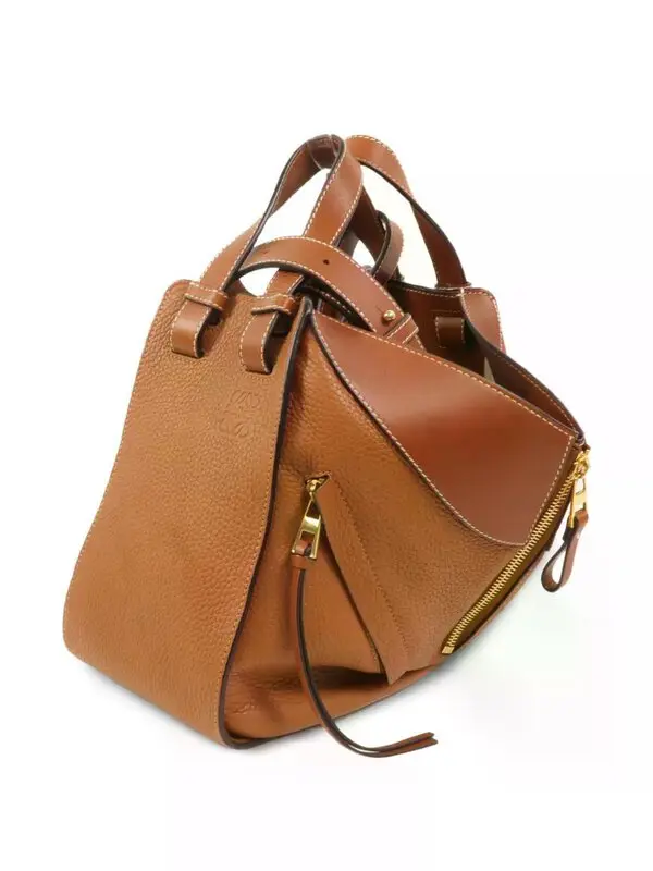 Loewe Hammock Leather Tote Bag - Brown