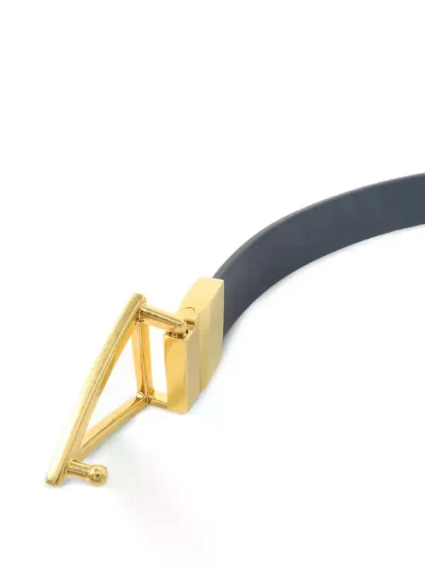 Bottega Veneta Triangle Buckle Leather Belt - Blue