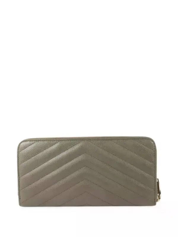 Saint Laurent Chevron-quilted Wallet - Grey