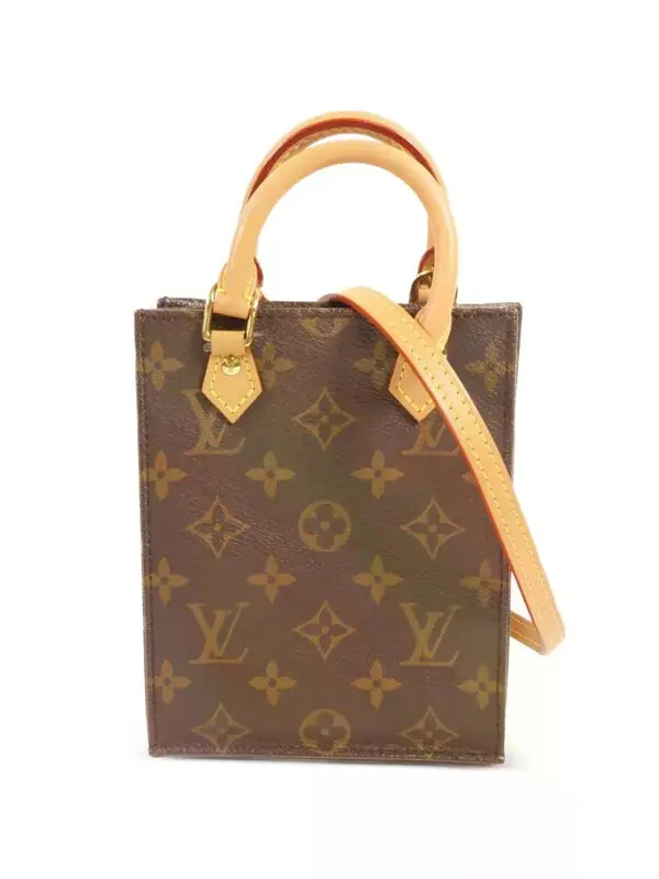 LOUIS VUITTON Petit Sac Plat Monogram Canvas Tote Bag