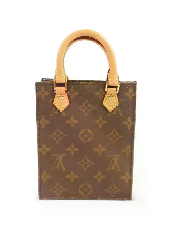 LOUIS VUITTON Petit Sac Plat Monogram Canvas Tote Bag