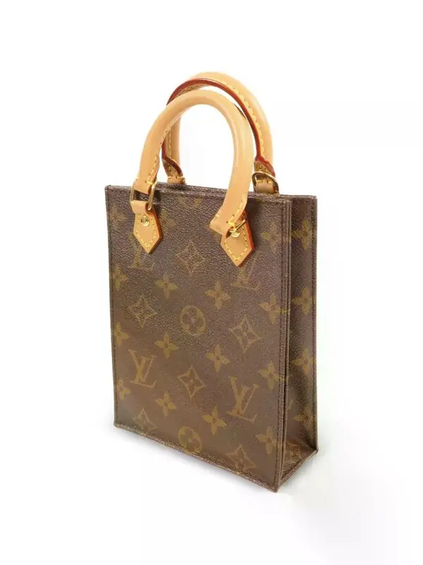LOUIS VUITTON Petit Sac Plat Monogram Canvas Tote Bag