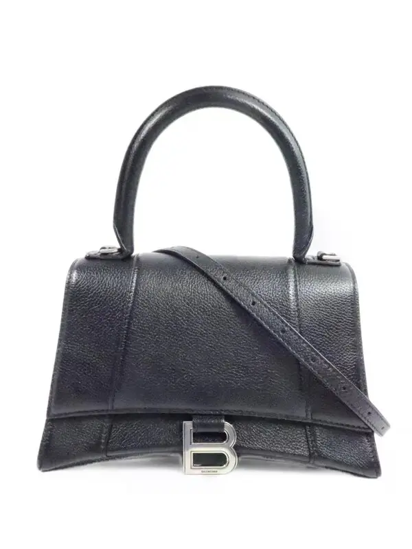 Balenciaga Hourglass Top Crossbody Bag - Black