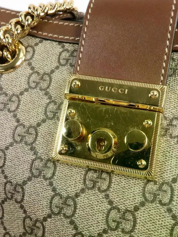 Gucci Padlock Chain-strap Shoulder Bag - Brown