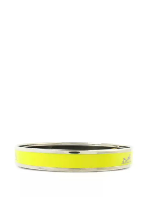 Hermès Pm Caleche Enamel Bangle - Silver
