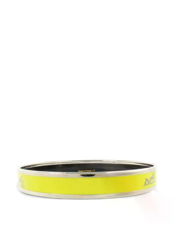 Hermès Pm Caleche Enamel Bangle - Silver