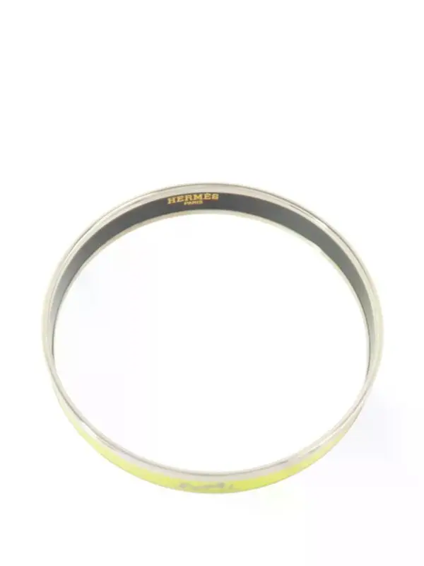 Hermès Pm Caleche Enamel Bangle - Silver