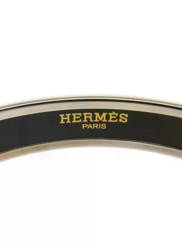 Hermès Pm Caleche Enamel Bangle - Silver