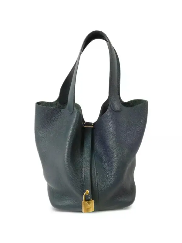 Hermès 2020 Mm Picotin Clemence Tote Bag - Blue