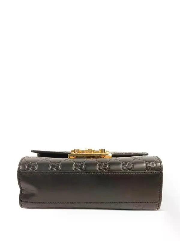 Gucci Small Padlock Leather Shoulder Bag - Black