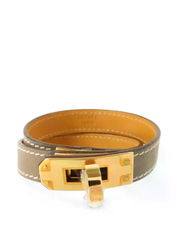 Hermès 2023 Kelly Double Tour Leather Bracelet - Gold
