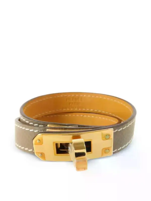 Hermès 2023 Kelly Double Tour Leather Bracelet - Gold