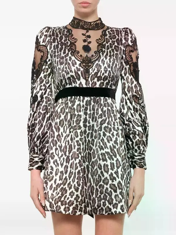 Marc Jacobs Leopard-print Lace-panel Minidress