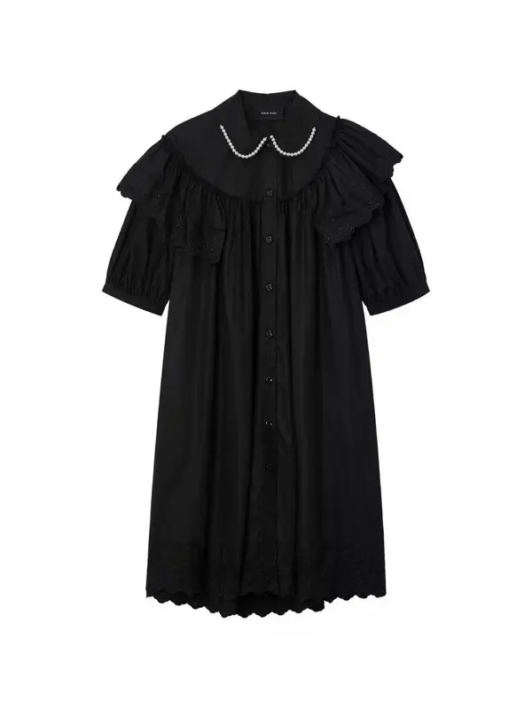 Simone Rocha Pearl-embellished Ruffled Midi Dress