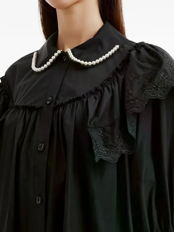 Simone Rocha Pearl-embellished Ruffled Midi Dress
