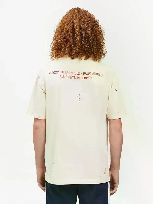 Palm Angels Palm Tree-print Spray-paint Effect T-shirt