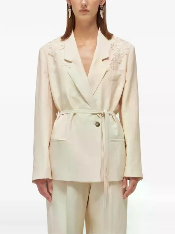 BLUGIRL Embroidered Belted Blazer