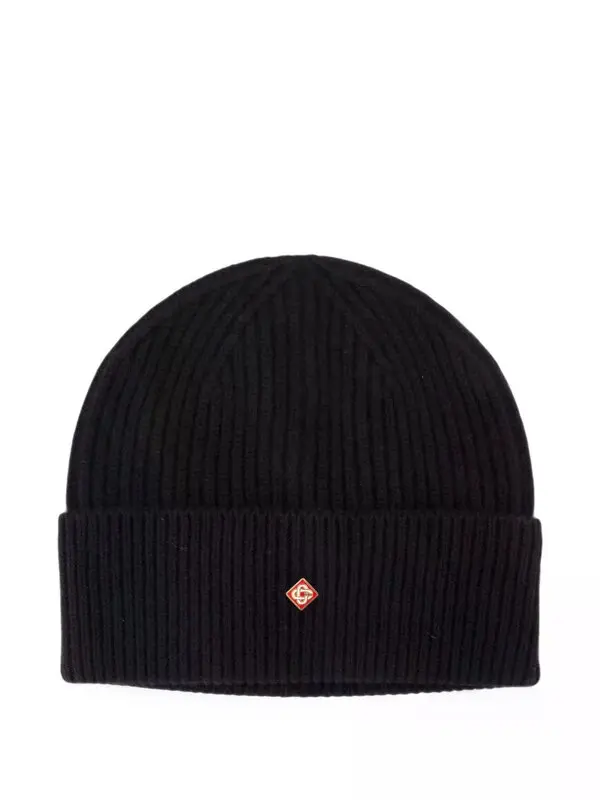 Casablanca Ribbed-knit Logo-plaque Beanie Hat
