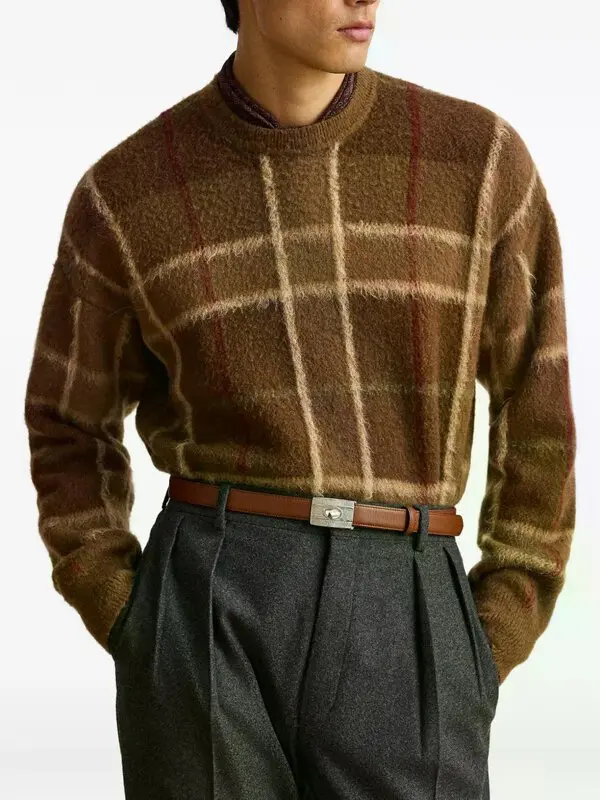 Ralph Lauren Purple Label Plaid-pattern Sweater