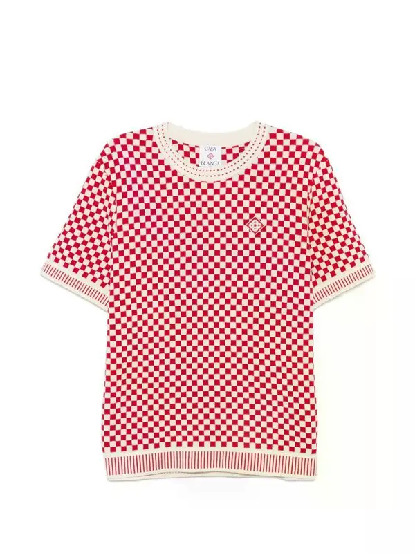 Casablanca Checkered Knit T-shirt