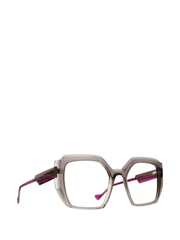 CAROLINE ABRAM Peggy Geometric-frame Glasses - Grey